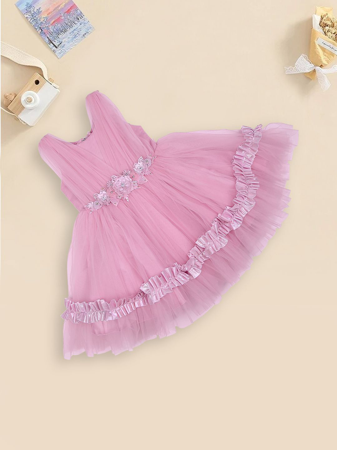 Buy MeeMee Layered Net A Line Dress - Dresses for Girls 30092942 | Myntra