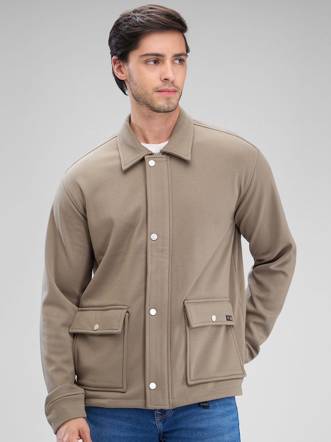 Buy SPYKAR Men Typography Printed Pocket Detailing Casual Shacket ...