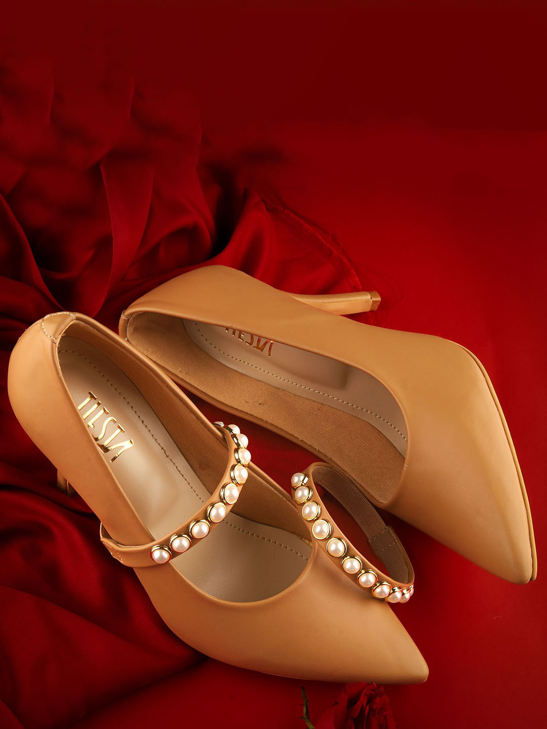 Buy TIESTA Pointed Toe Embellished Work Stiletto Heels - Heels for ...