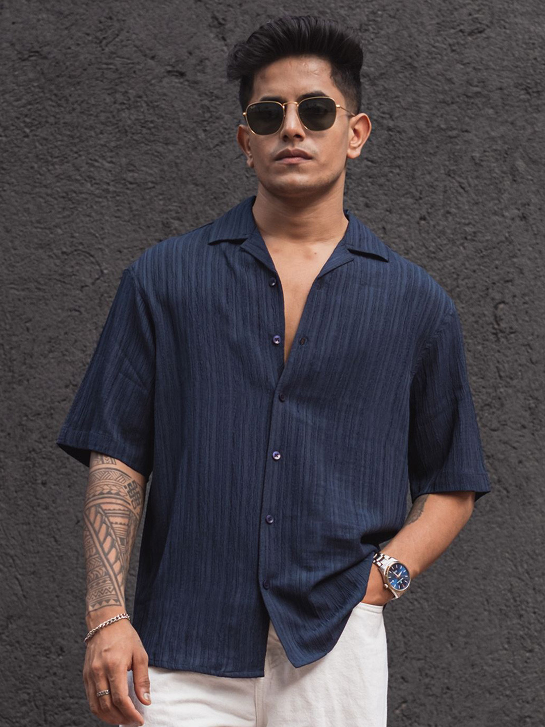 Buy Powerlook Men Opaque Striped Casual Shirt - Shirts for Men 30095762 ...