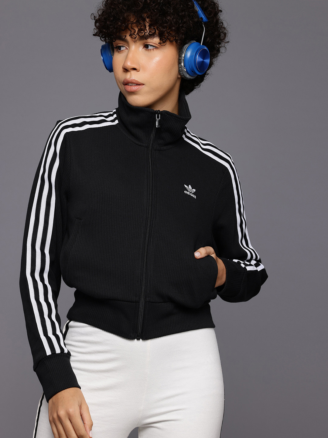 Buy ADIDAS Originals Ribbed Jacket - Jackets for Women 30104672 | Myntra