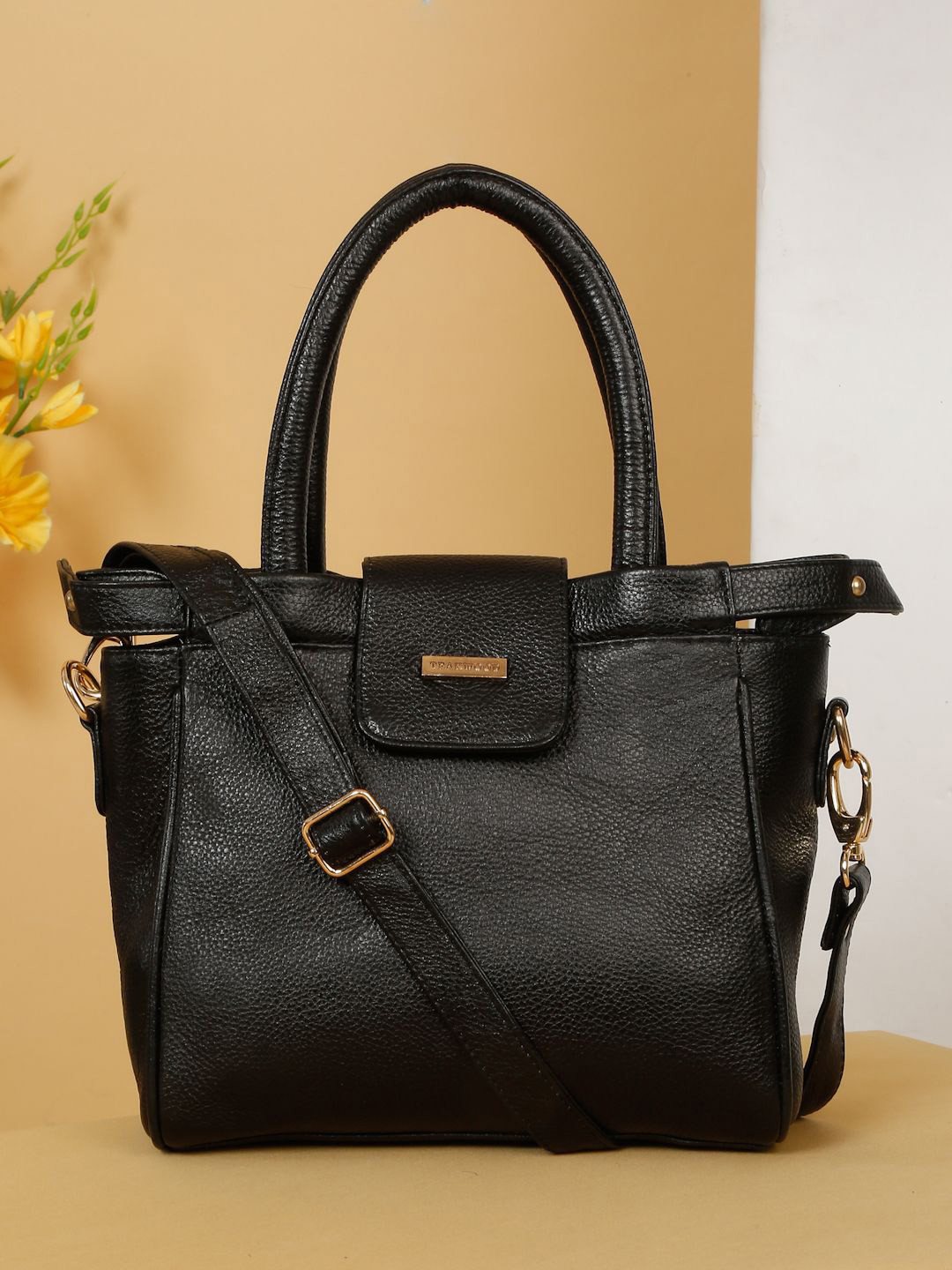 Buy Teakwood Leathers Women Solid Leather Structured Handheld Bag ...