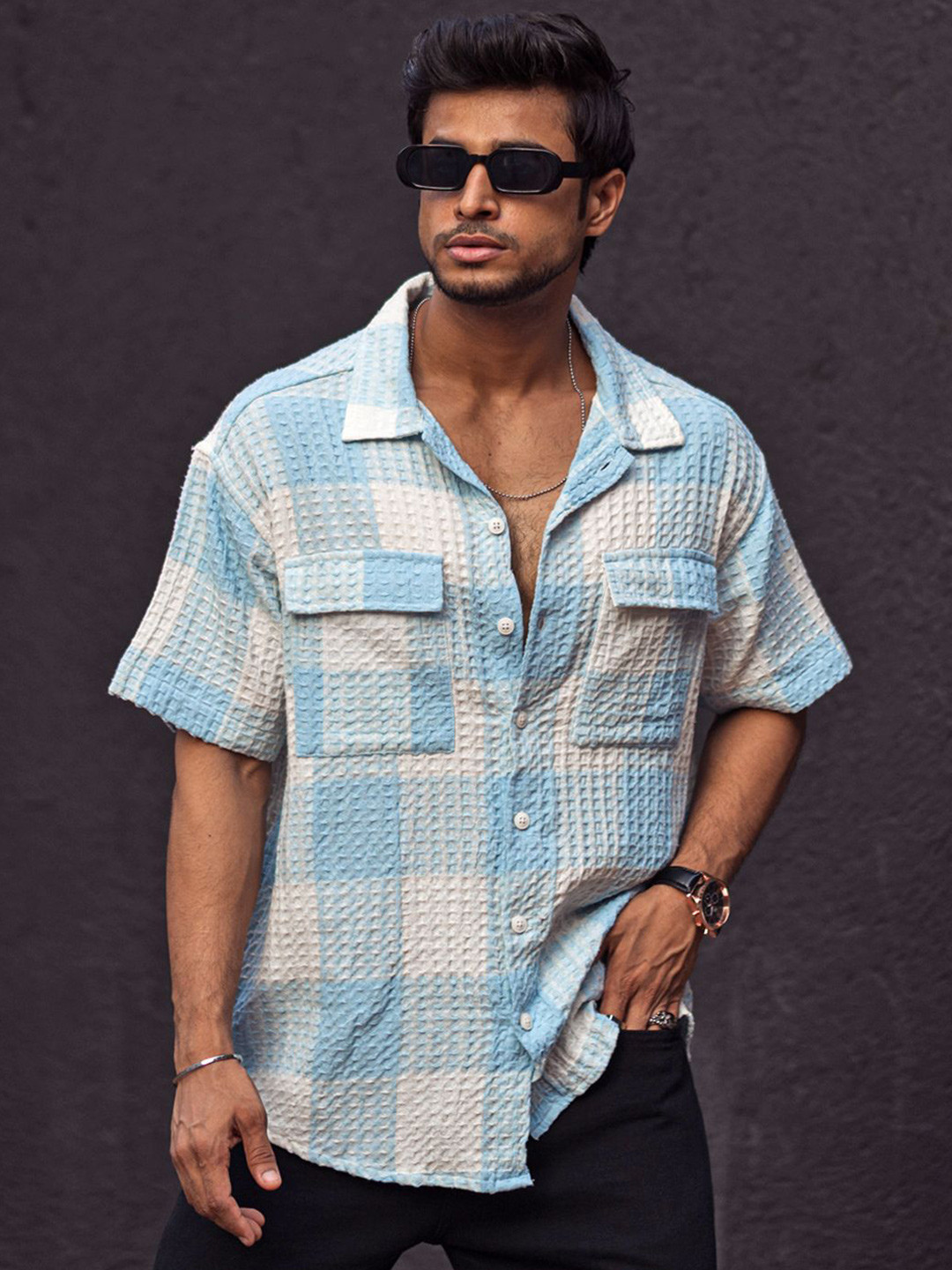 Buy Powerlook Men Opaque Checked Regular Fit Casual Shirt - Shirts for ...