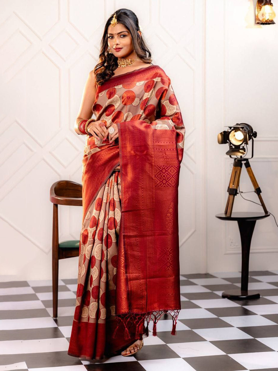Buy SGF11 Woven Design Pure Zari Heavy Work Kanjeevaram Silk Saree ...
