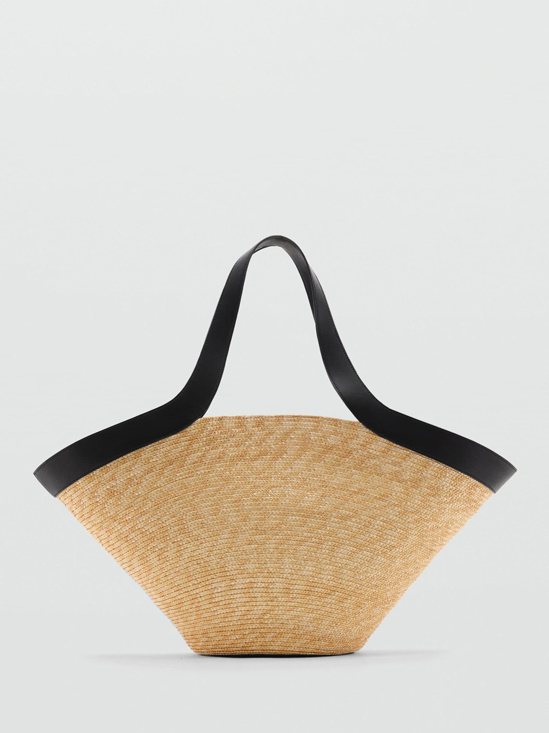 Buy MANGO Basket Weave Textured Oversized Structured Shoulder Bag ...