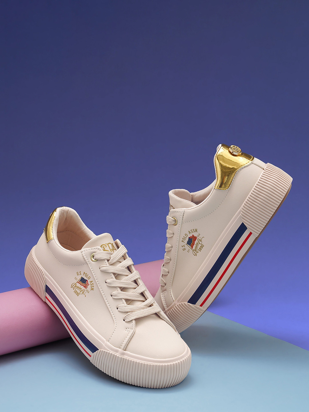Buy U.S. Polo Assn. Women LIZZIE 2.0 Printed Comfort Insole Lace Up ...