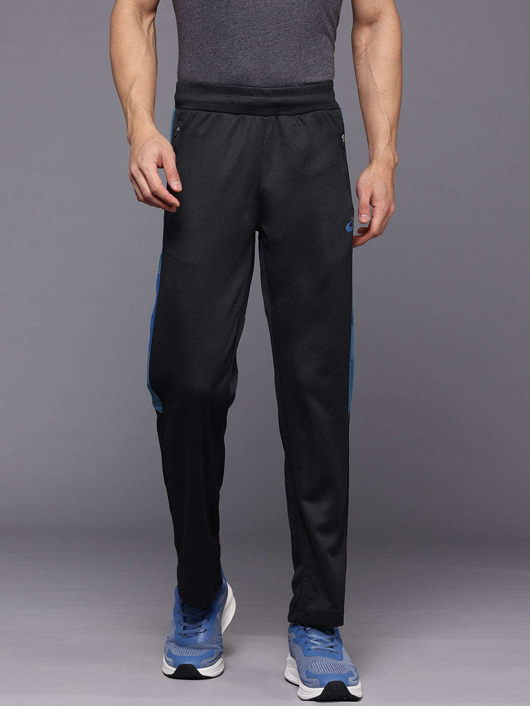 Buy ASICS Men Smart Fit Training Track Pants With Colourblocked Detail ...