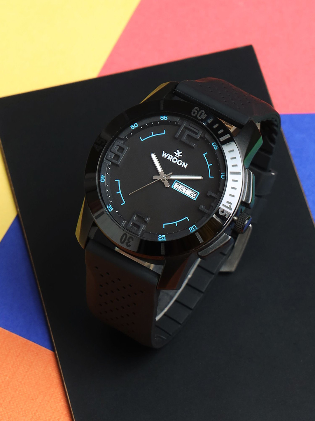 Buy WROGN Men Brass Embellished Wrap Around Straps Analogue Multi ...