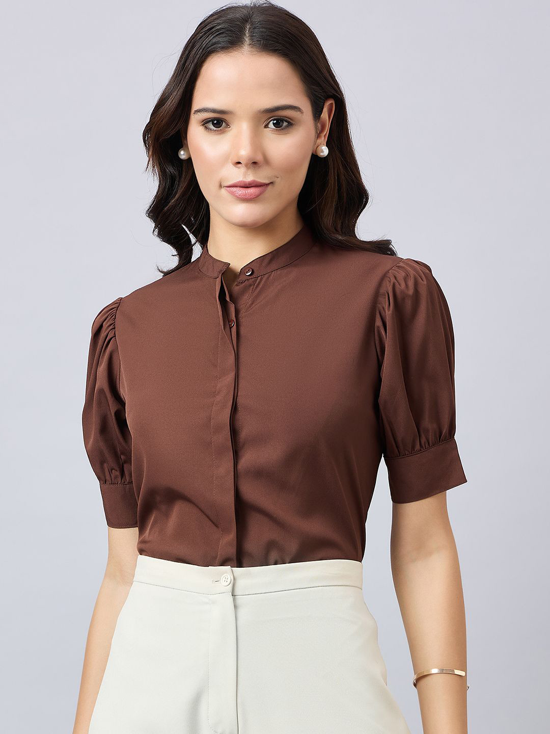 Buy Style Quotient Women Smart Opaque Formal Shirt SS24SQDOVA_BR S ...