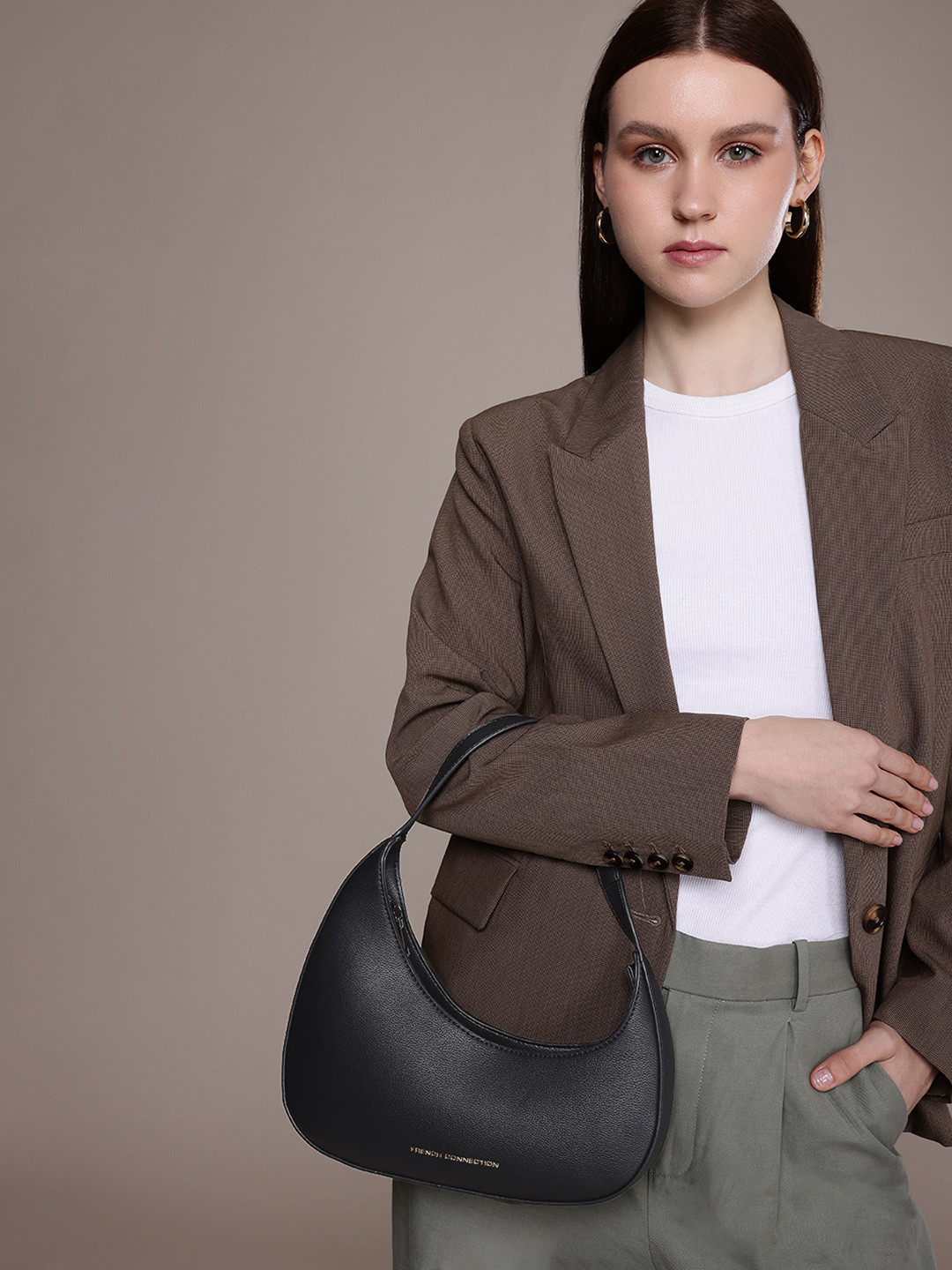 Buy French Connection Structured Hobo Bag - Handbags for Women 30113612 ...