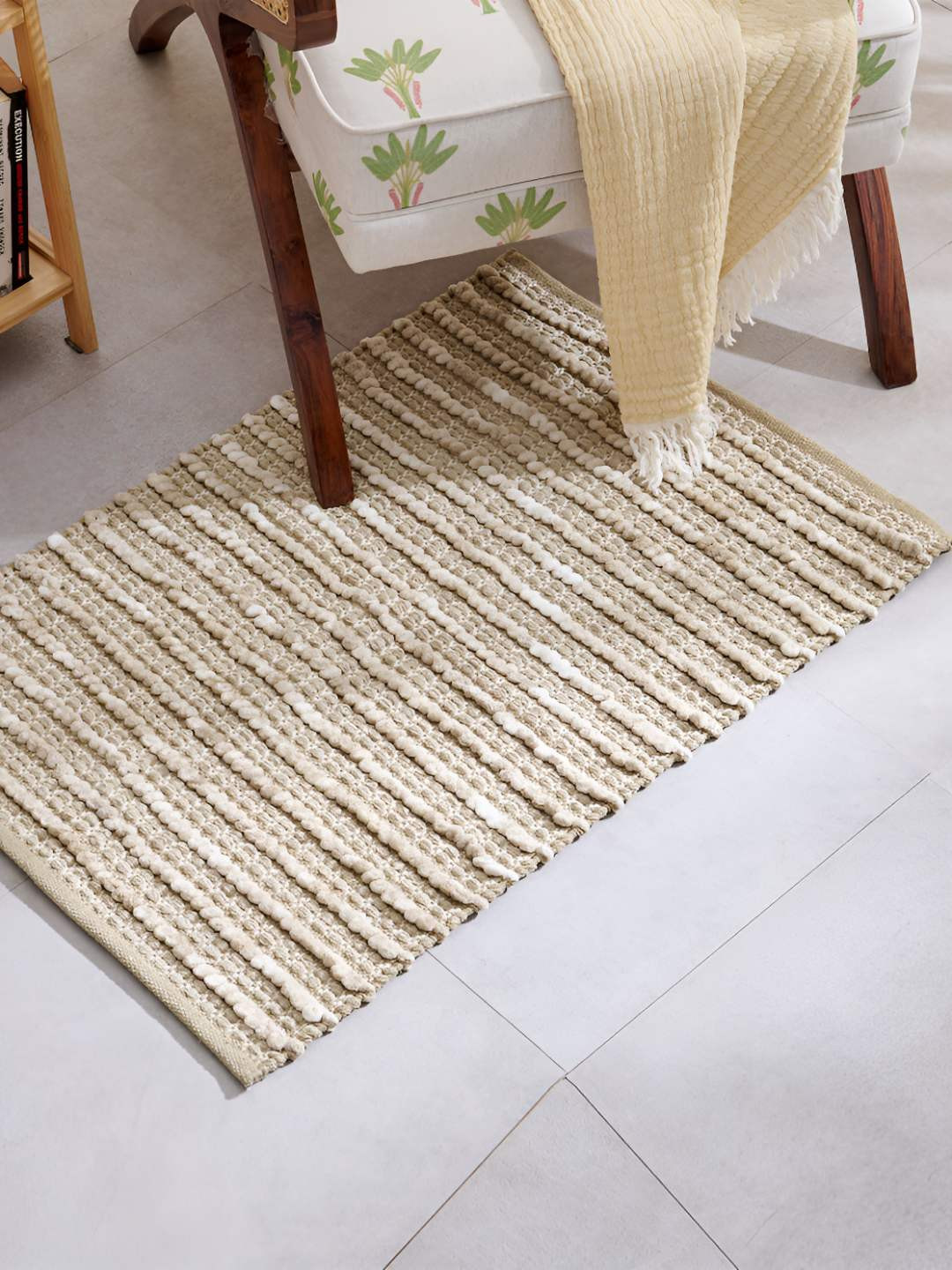 Buy Home Centre Beige & Brown Cotton Rectangular Floor Mat - Floor Mats ...