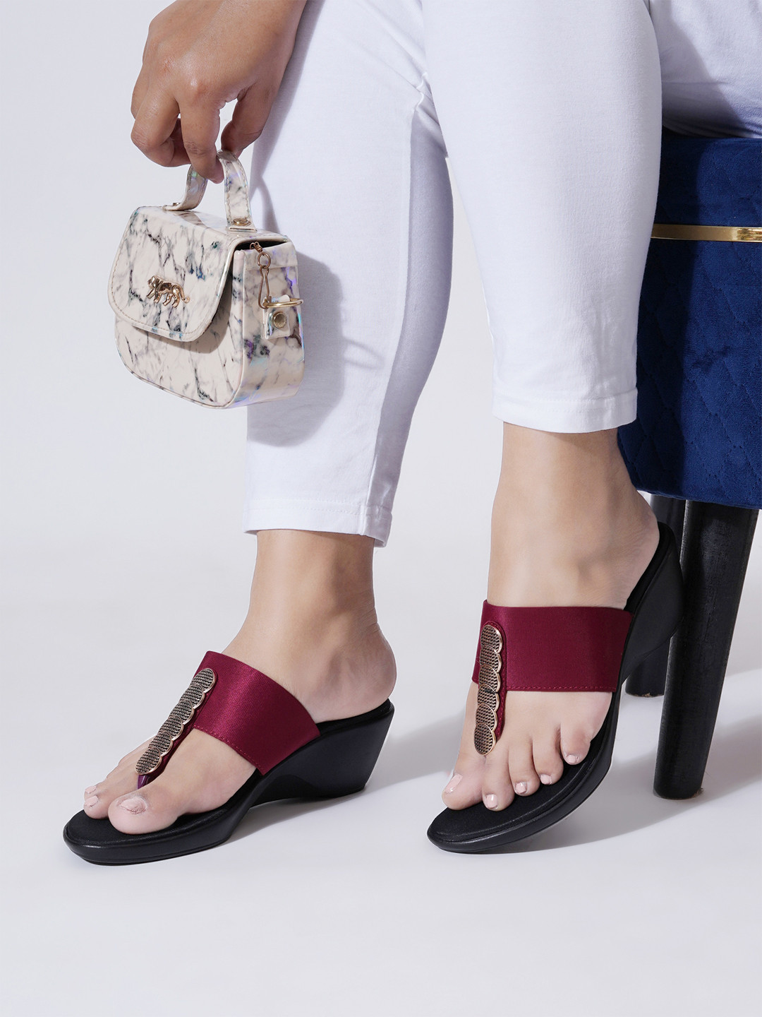 Buy PLANET WALK Ethnic Embellished Wedge Sandals - Heels for Women ...