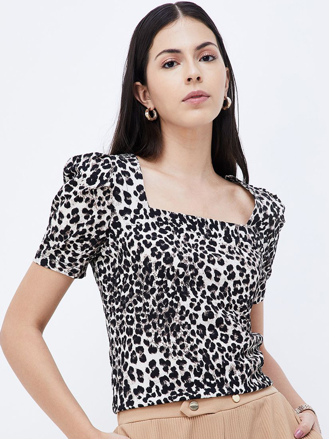 Buy CODE By Lifestyle Animal Print Crop Top - Tops for Women 30118822 ...