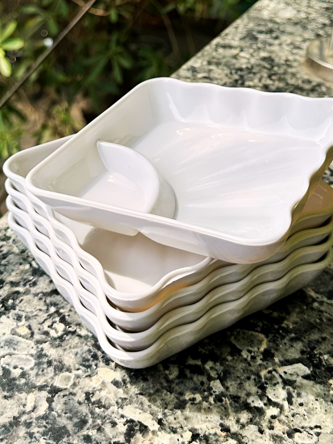 Buy Gallery99 White 6 Pieces Melamine Snack Plates - Plates for Unisex ...