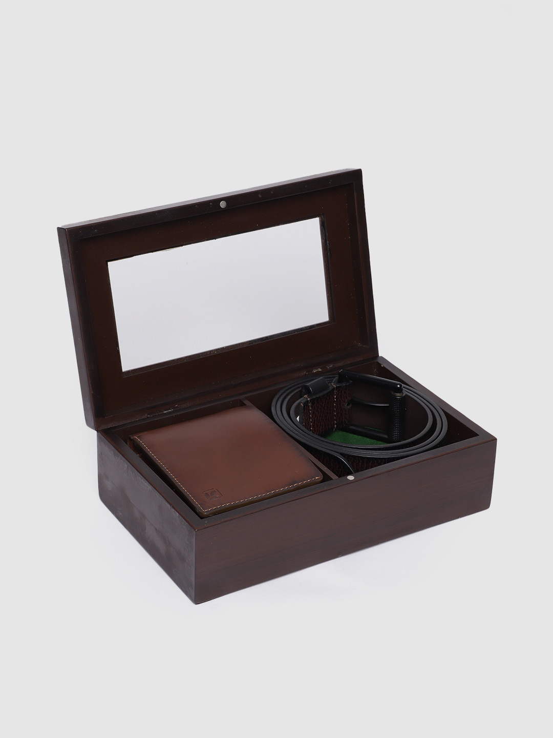Buy Woodland Men Leather Wallet & Belt Accessory Gift With Box ...
