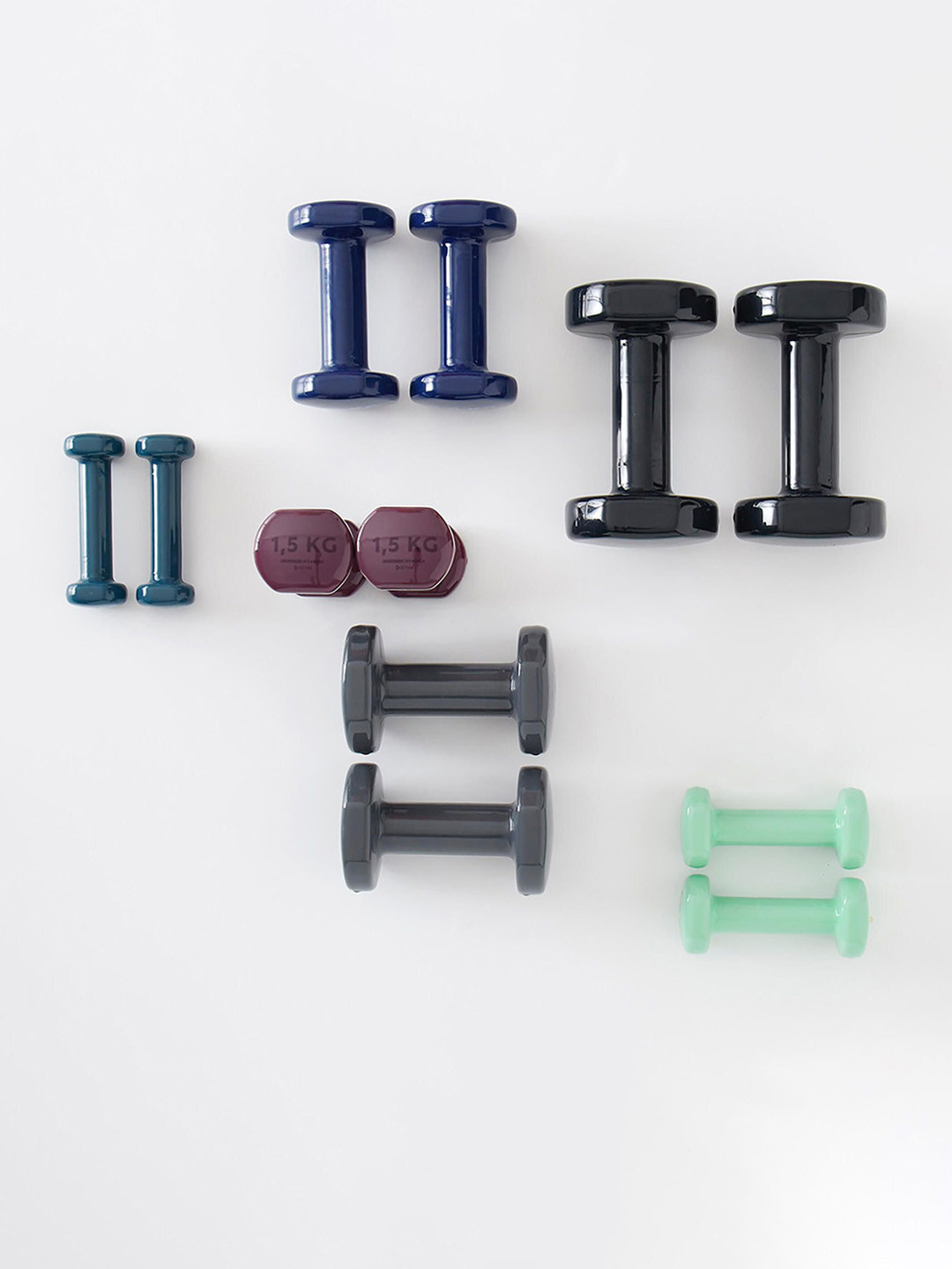 Buy Domyos By Decathlon Grey Pvc Dumbbell 3Kg - Workout Accessories for ...