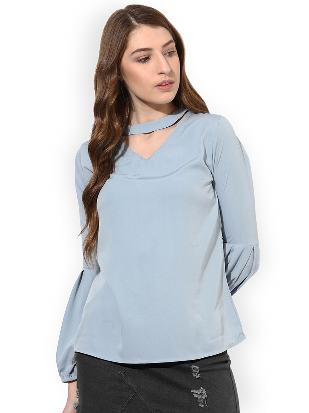 Buy Color Cocktail Women Blue Solid Top - Tops for Women 3013146 | Myntra