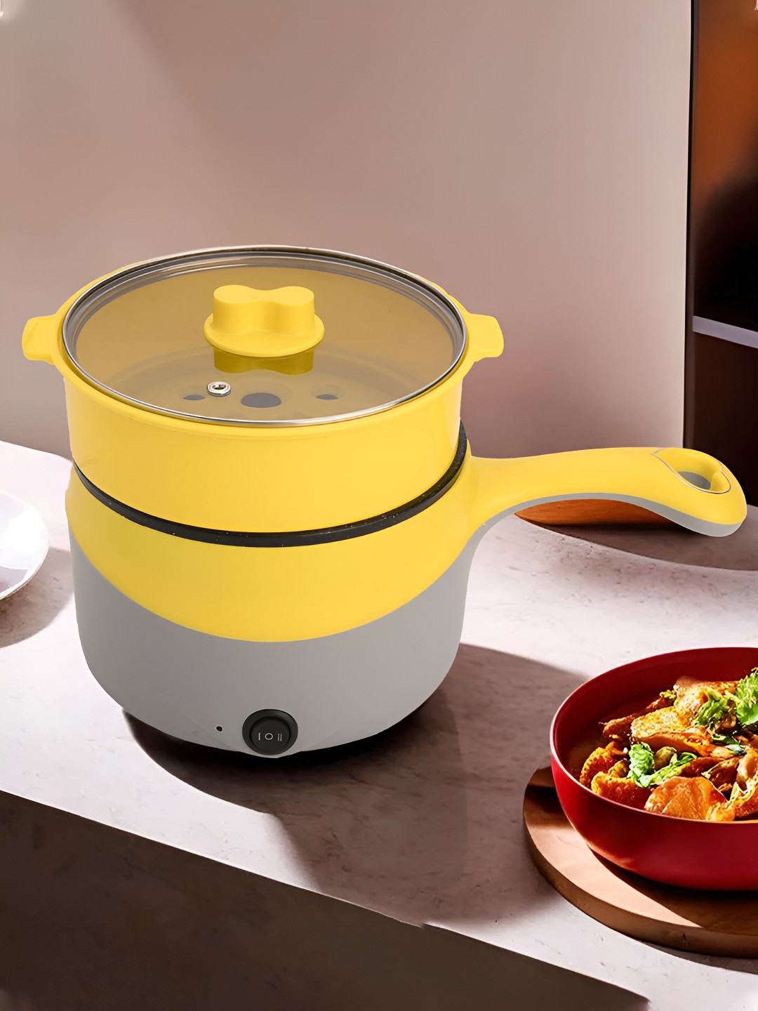 Buy Kuber Industries Yellow 450W Non Stick Electric Cooker 1.8 L ...
