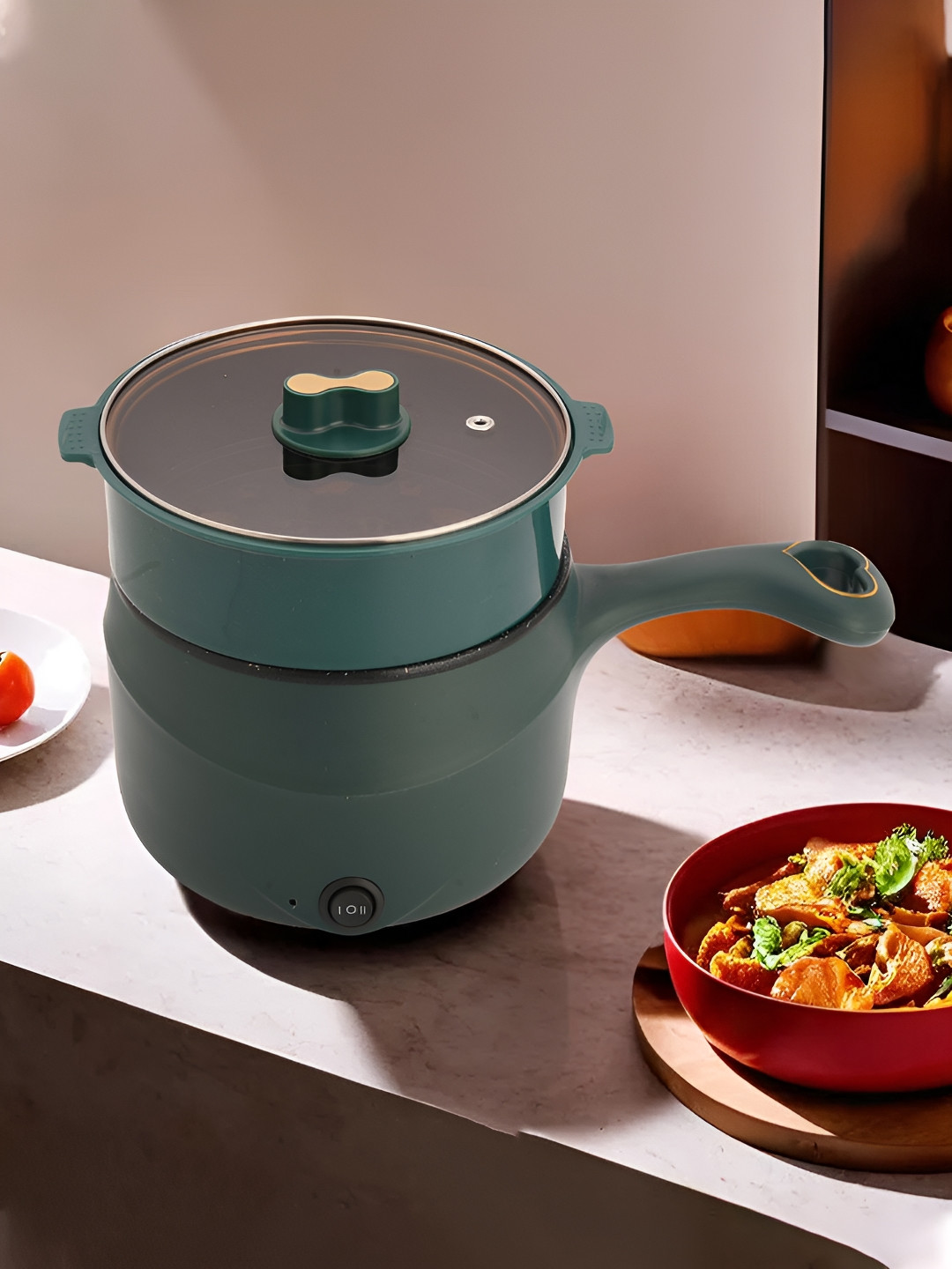 Buy Kuber Industries Green 450W Non Stick Electric Cookers 1.8 L ...