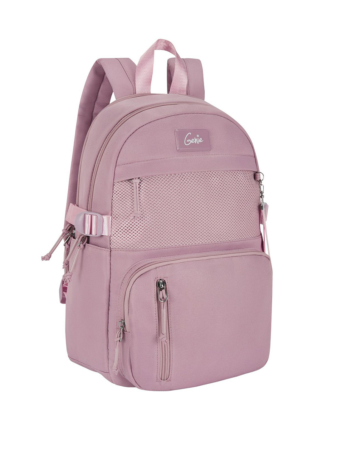 Buy Genie Women Solid Pink Water Resistant 14" Laptop Backpack With ...