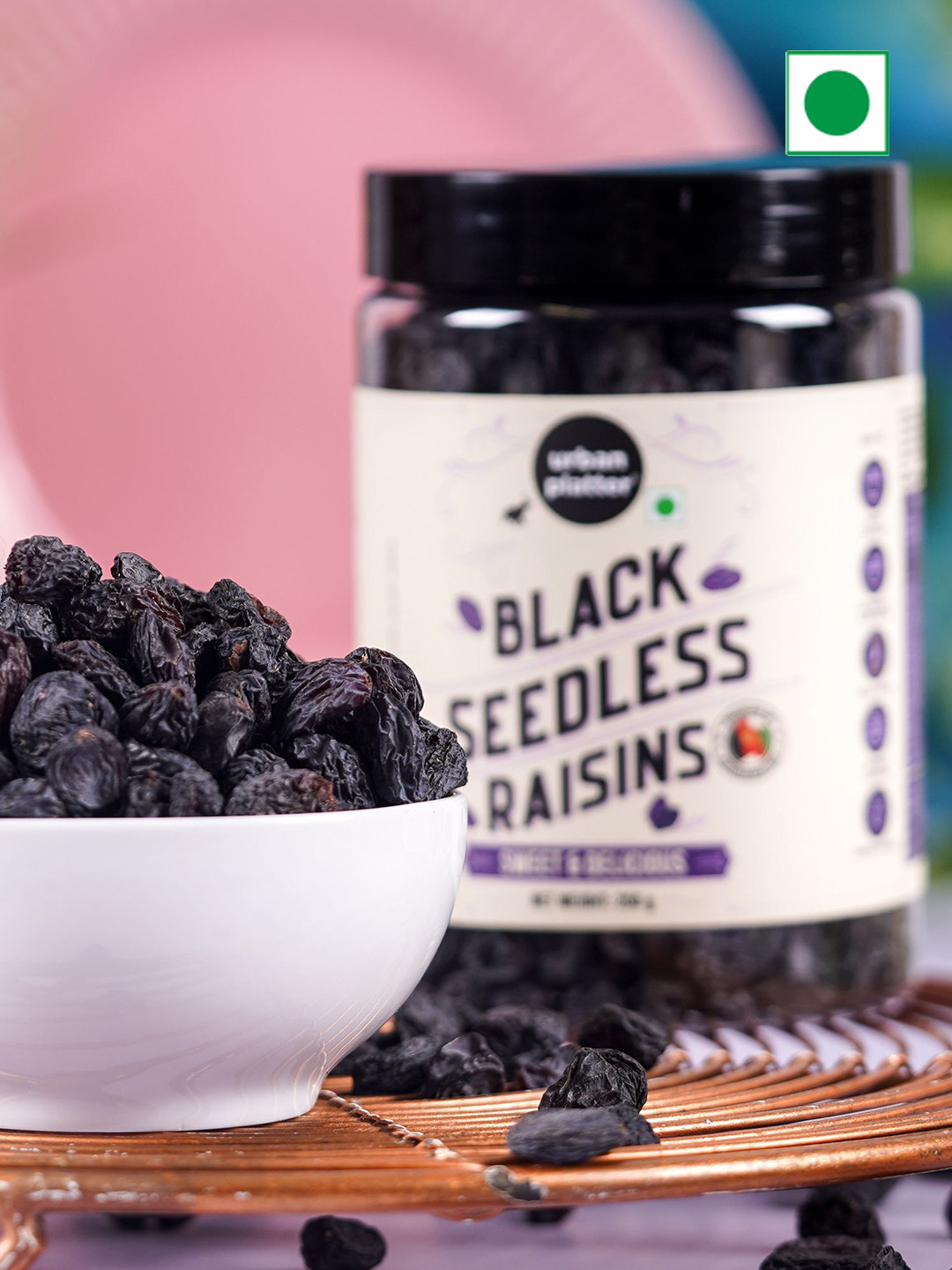 Buy URBAN PLATTER Seedless Black Raisins 250g - Nuts Seeds And Dried ...