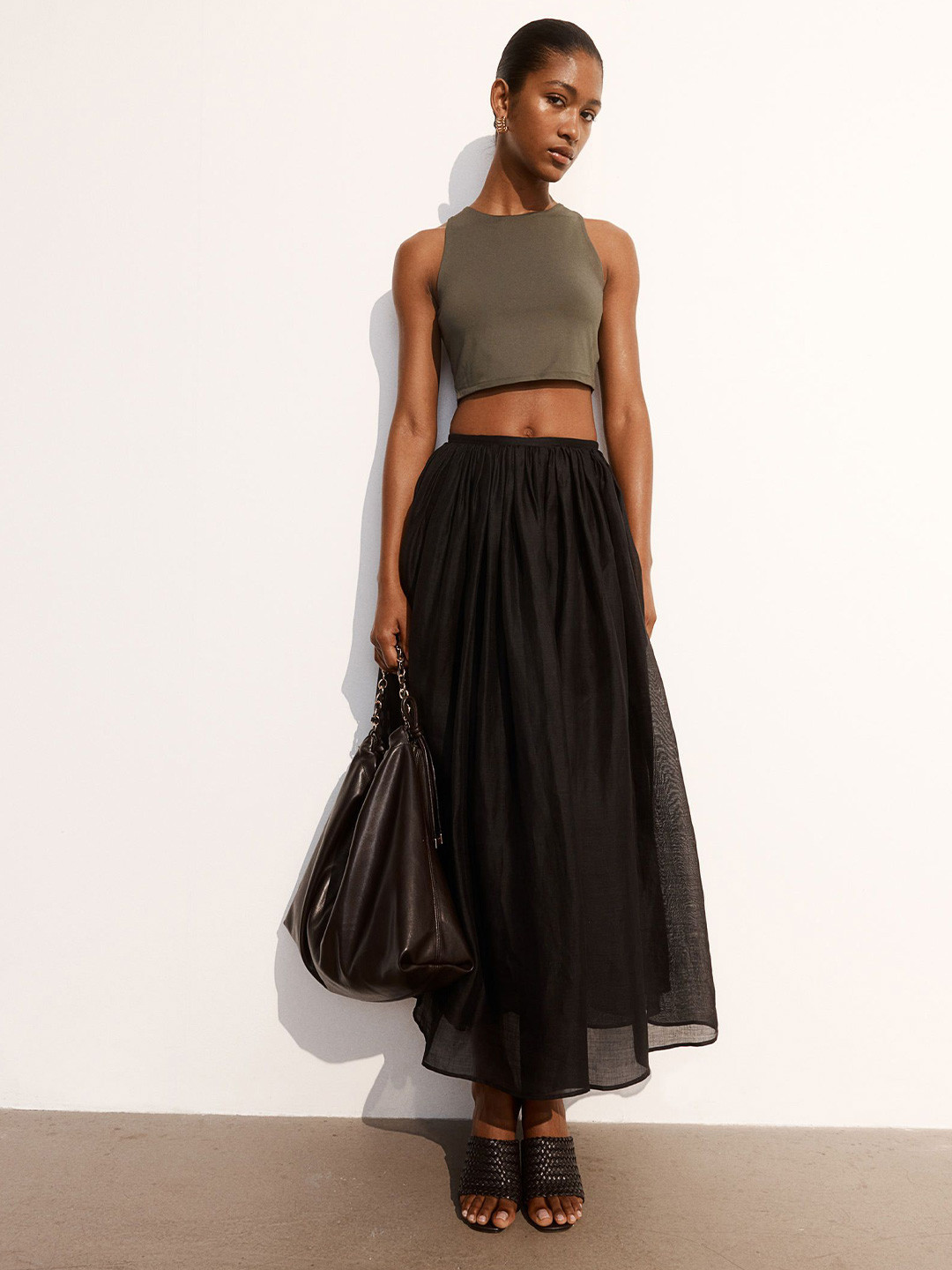 Buy H&M Cropped Microfibre Vest Top - Tops for Women 30145475 | Myntra