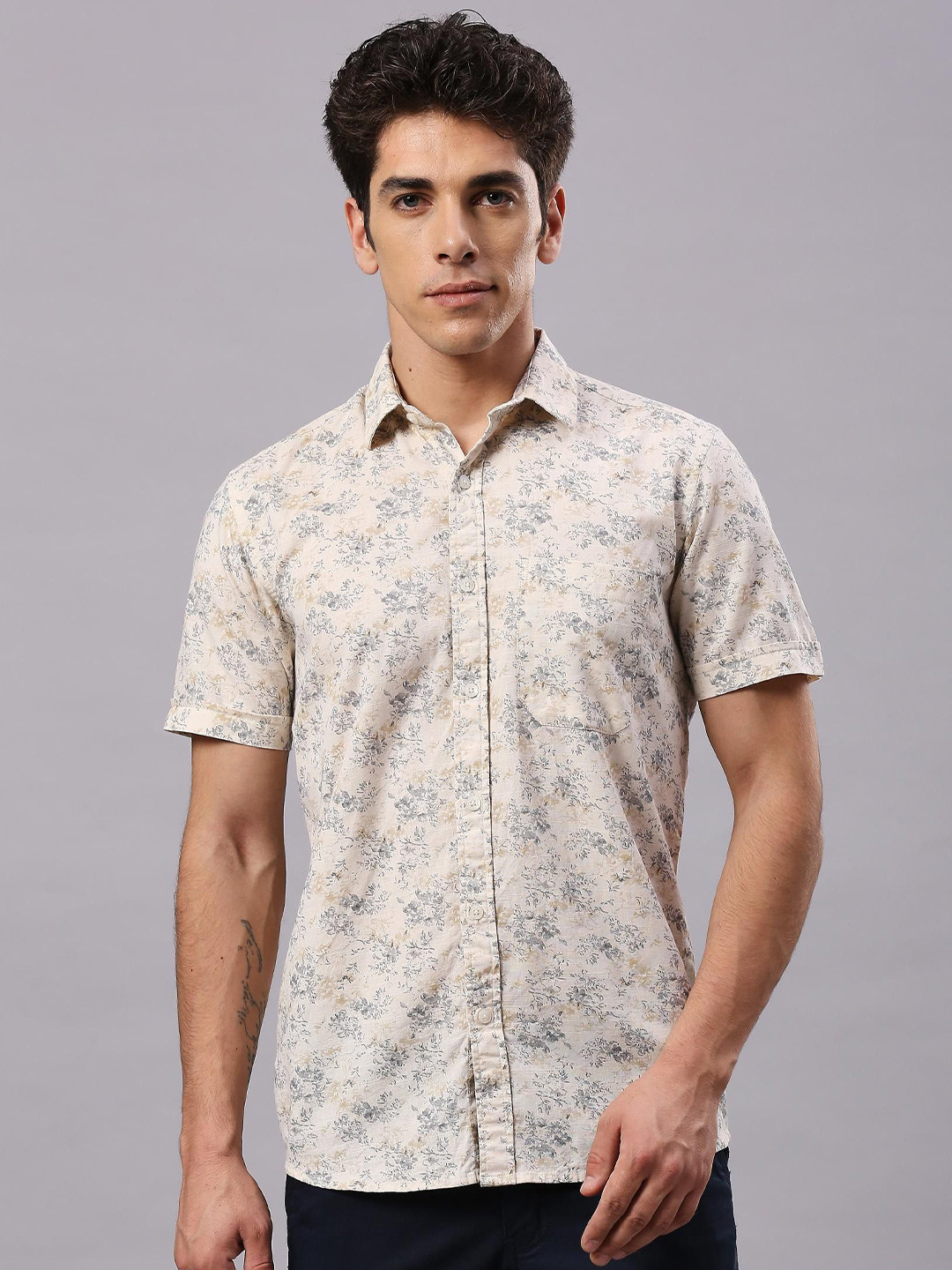 Buy Klub Fox Men Slim Fit Floral Opaque Printed Casual Shirt - Shirts ...