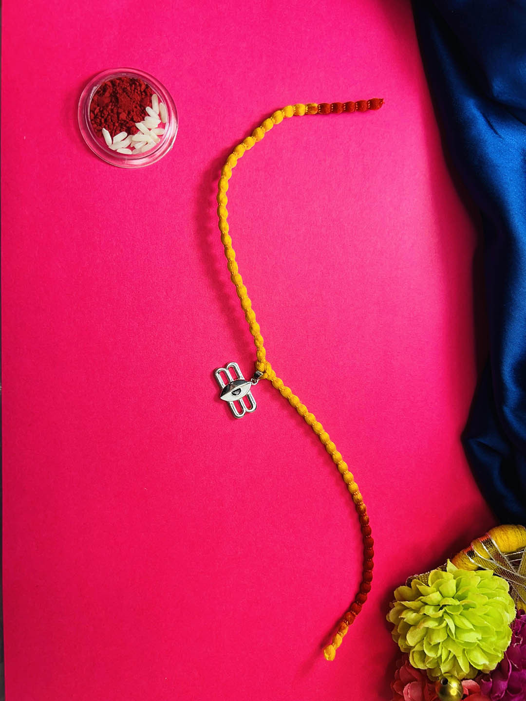 Buy Arte Jewels 925 Sterling Silver Shiva Third Eye Silver Moli Thread ...