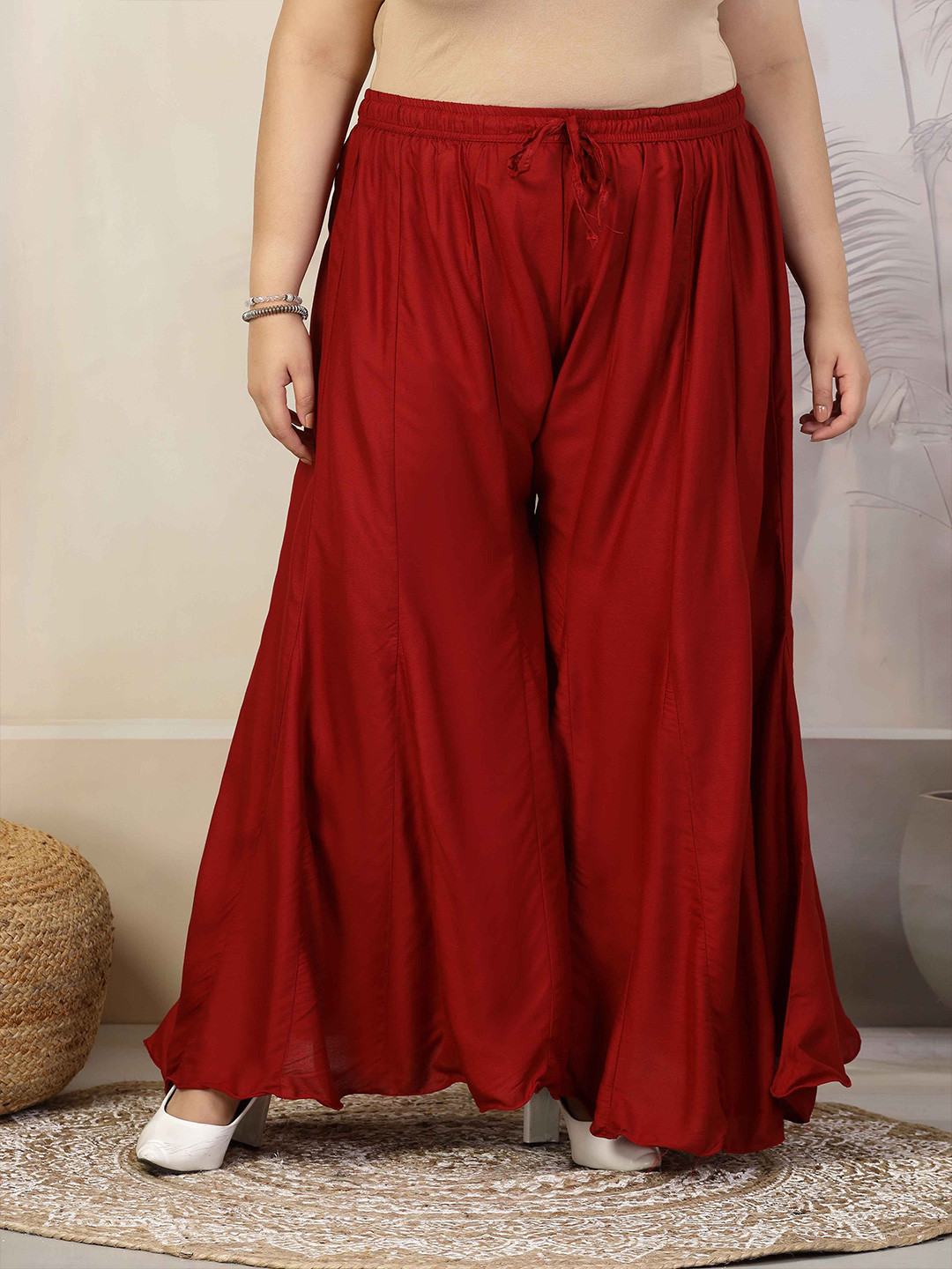 Buy CLORA CREATION PLUS Women Flared Ethnic Palazzos Sharara - Palazzos for Women 30150722 | Myntra