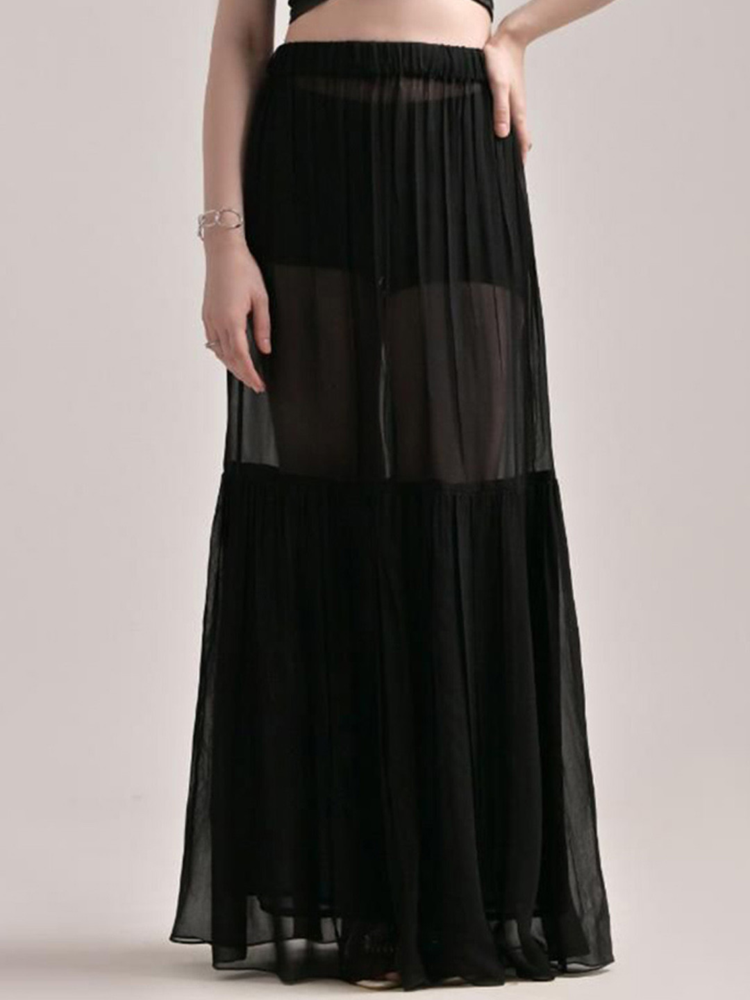 Buy The Samoa Flared Sheer Gathered Maxi Skirt - Skirts for Women ...
