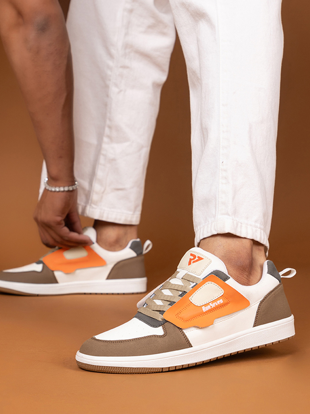 Buy RUN SEVEN Men Colourblocked PU Lace Up Sneakers - Casual Shoes for ...
