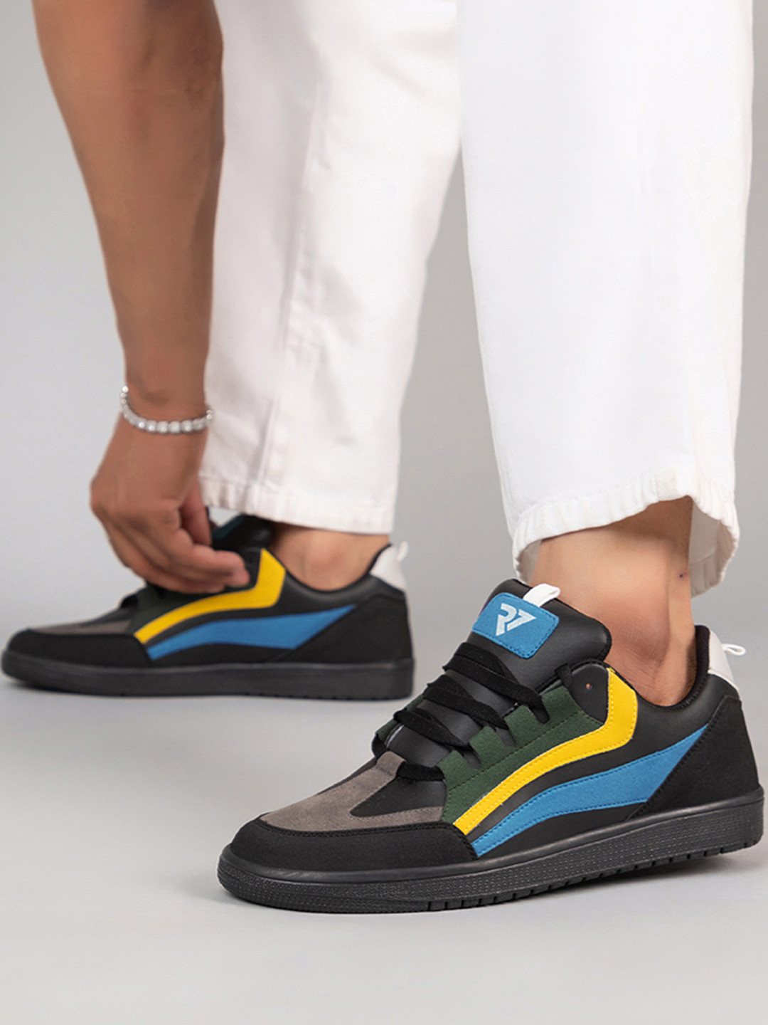 Buy RUN SEVEN Men Colourblocked PU Lace Ups Sneakers - Casual Shoes for ...
