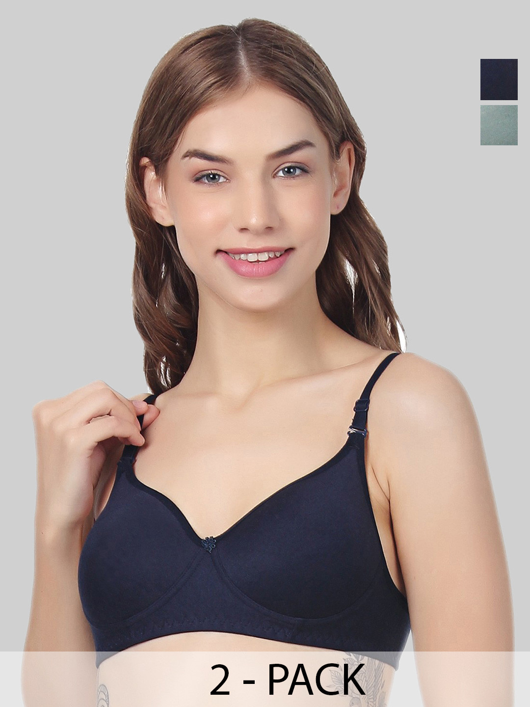 Buy Designer Bugs Women Pack Of 2 Medium Coverage Lightly Padded Bra ...