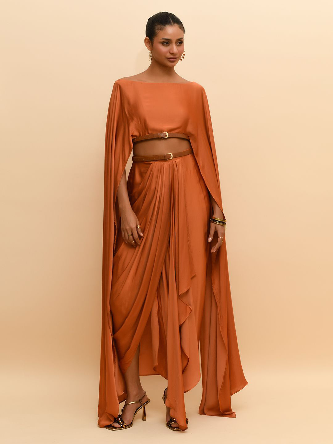 Buy R.Y By Rishi And Vibhuti Women Cape Sleeve Maxi Crop Top - Tops for ...