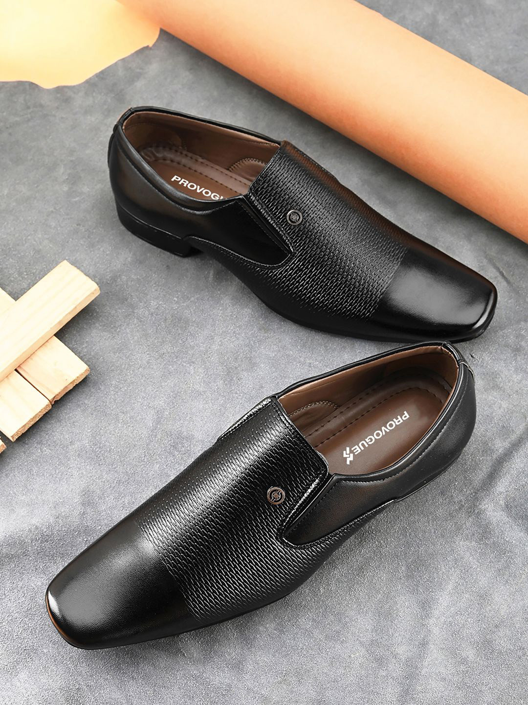 Buy Provogue Men Leather Formal Slip Ons Formal Shoes - Formal Shoes ...
