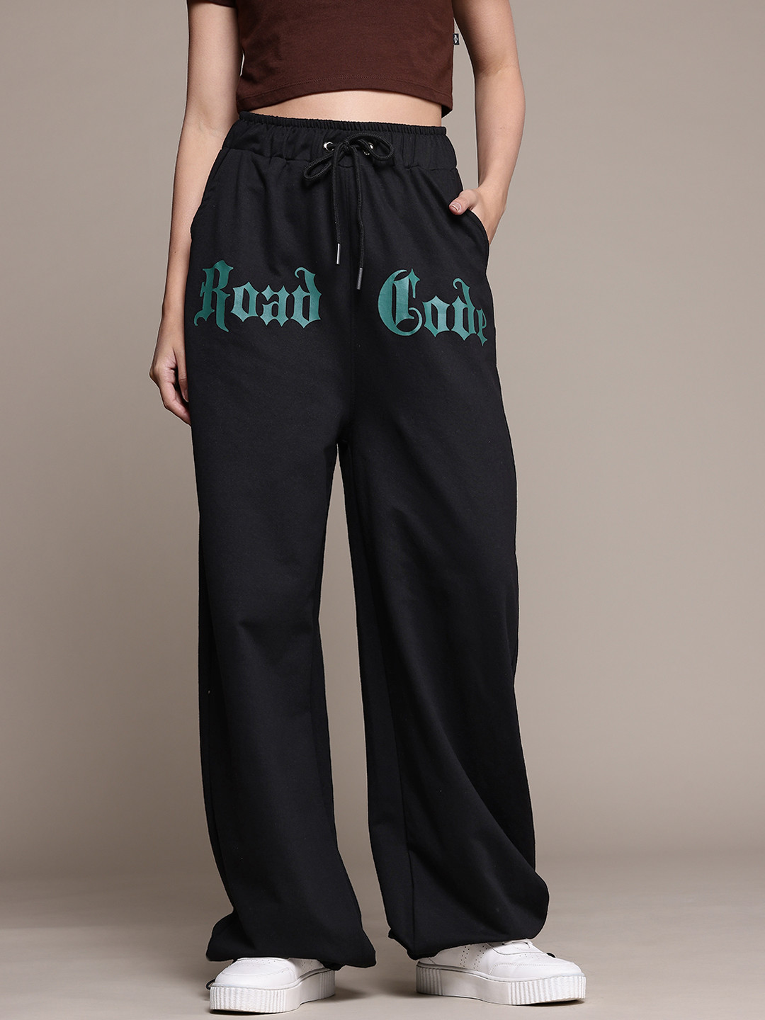 Buy The Roadster Lifestyle Co. RE/LAX Women Printed Toggle Hem Joggers ...