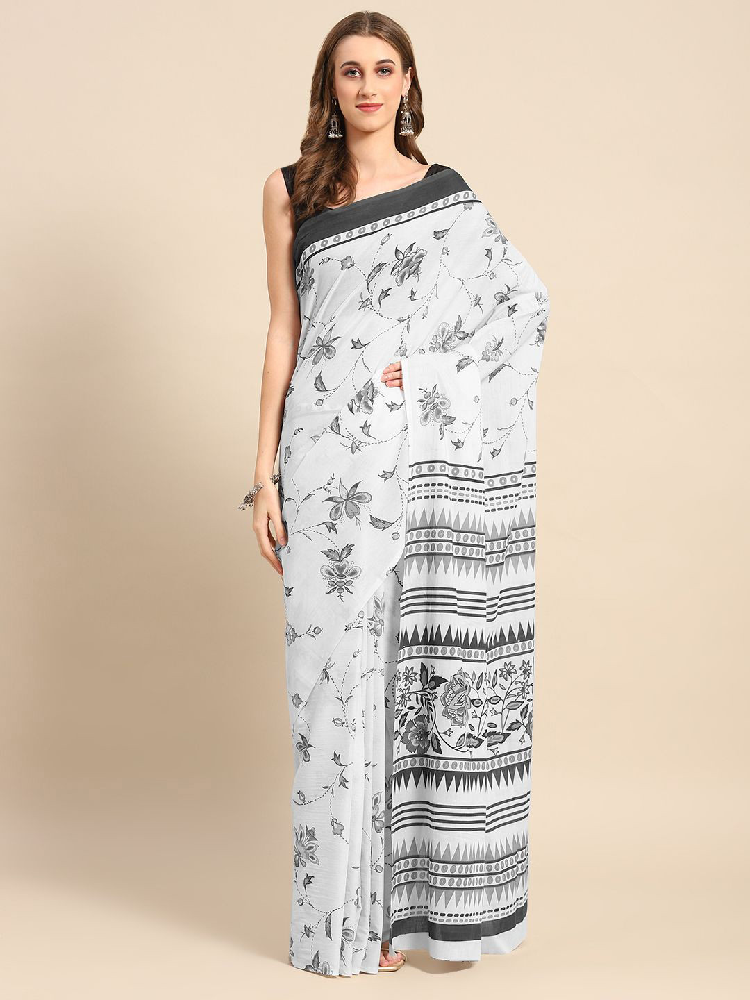 Buy BUTA BUTI Ethnic Motif Pure Cotton Saree - Sarees for Women ...