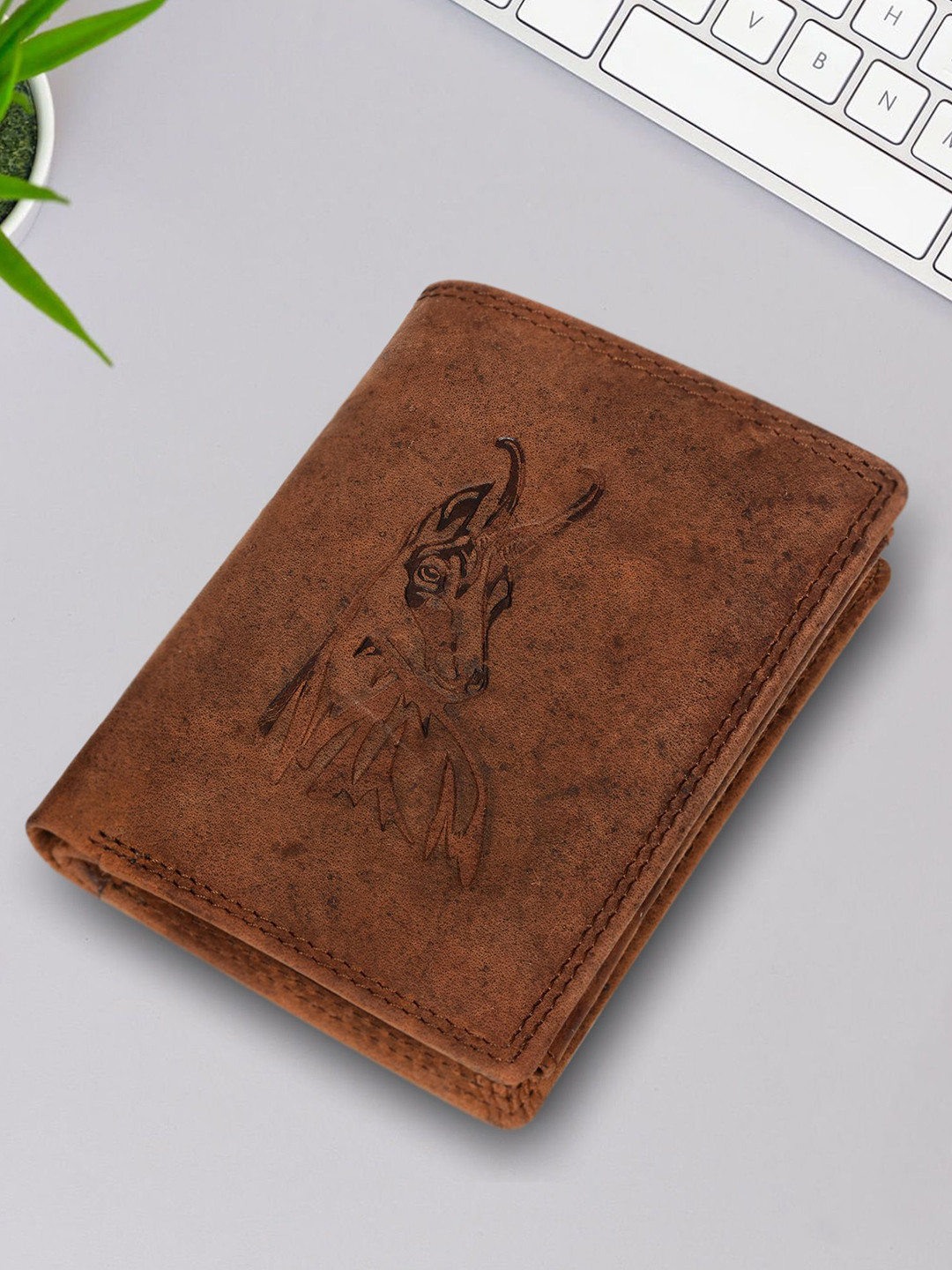 Buy Sassora Men Animal Embossed Leather Two Fold Wallet - Wallets for ...