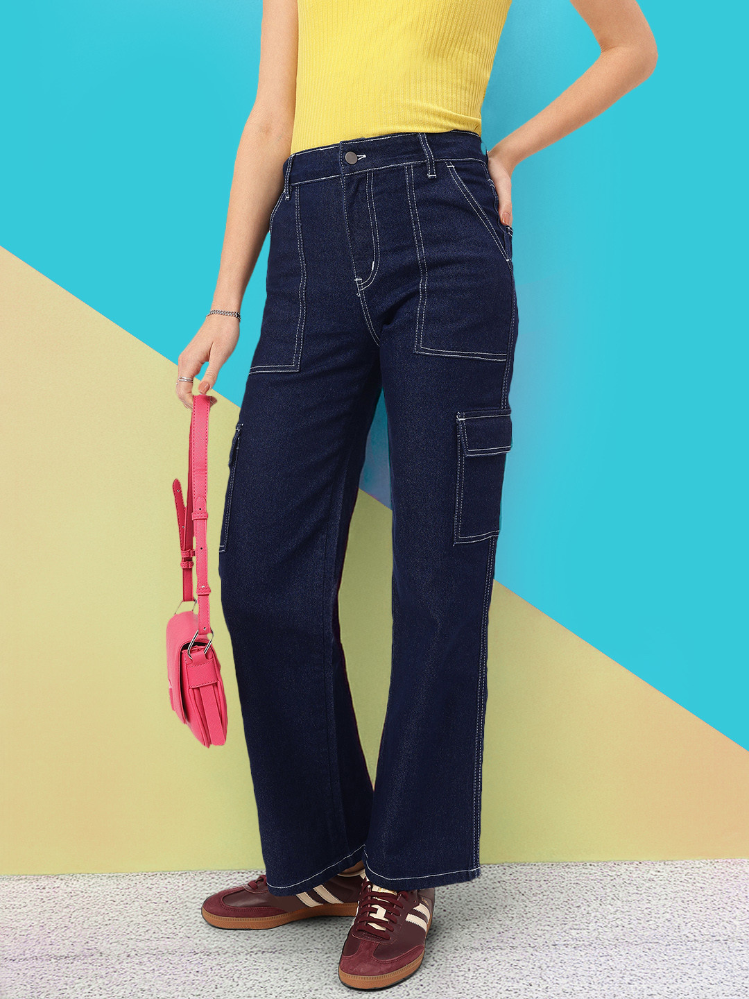 Buy DressBerry Women Cargo Style Regular Fit Jeans - Jeans for Women ...