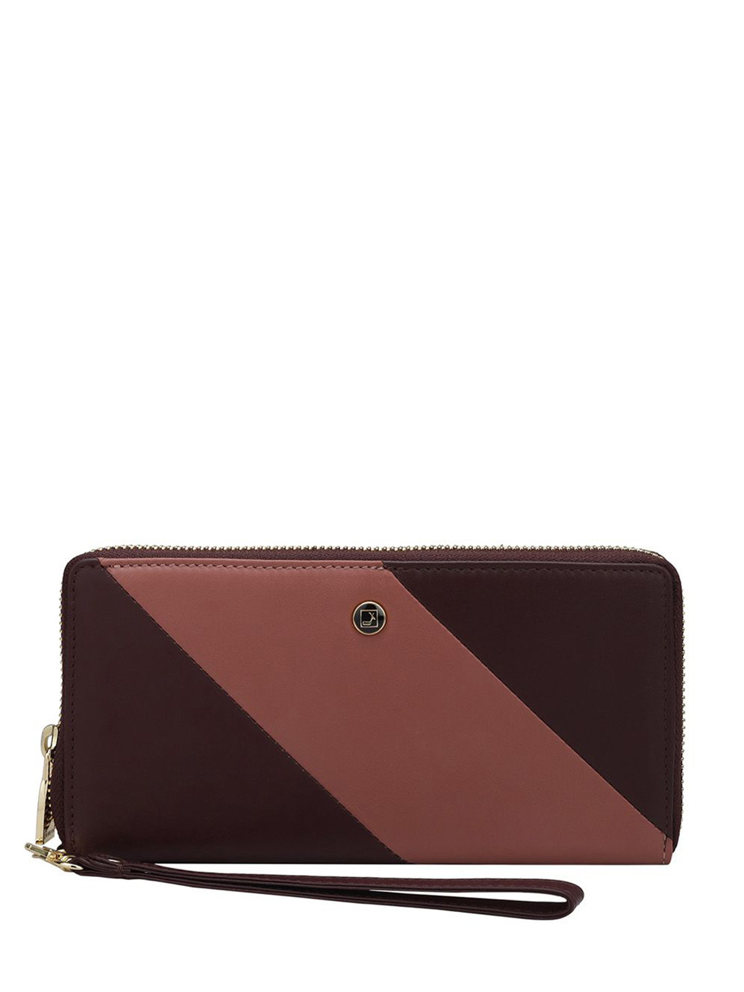 Buy Da Milano Women Colourblocked Leather Zip Around Wallet - Wallets ...