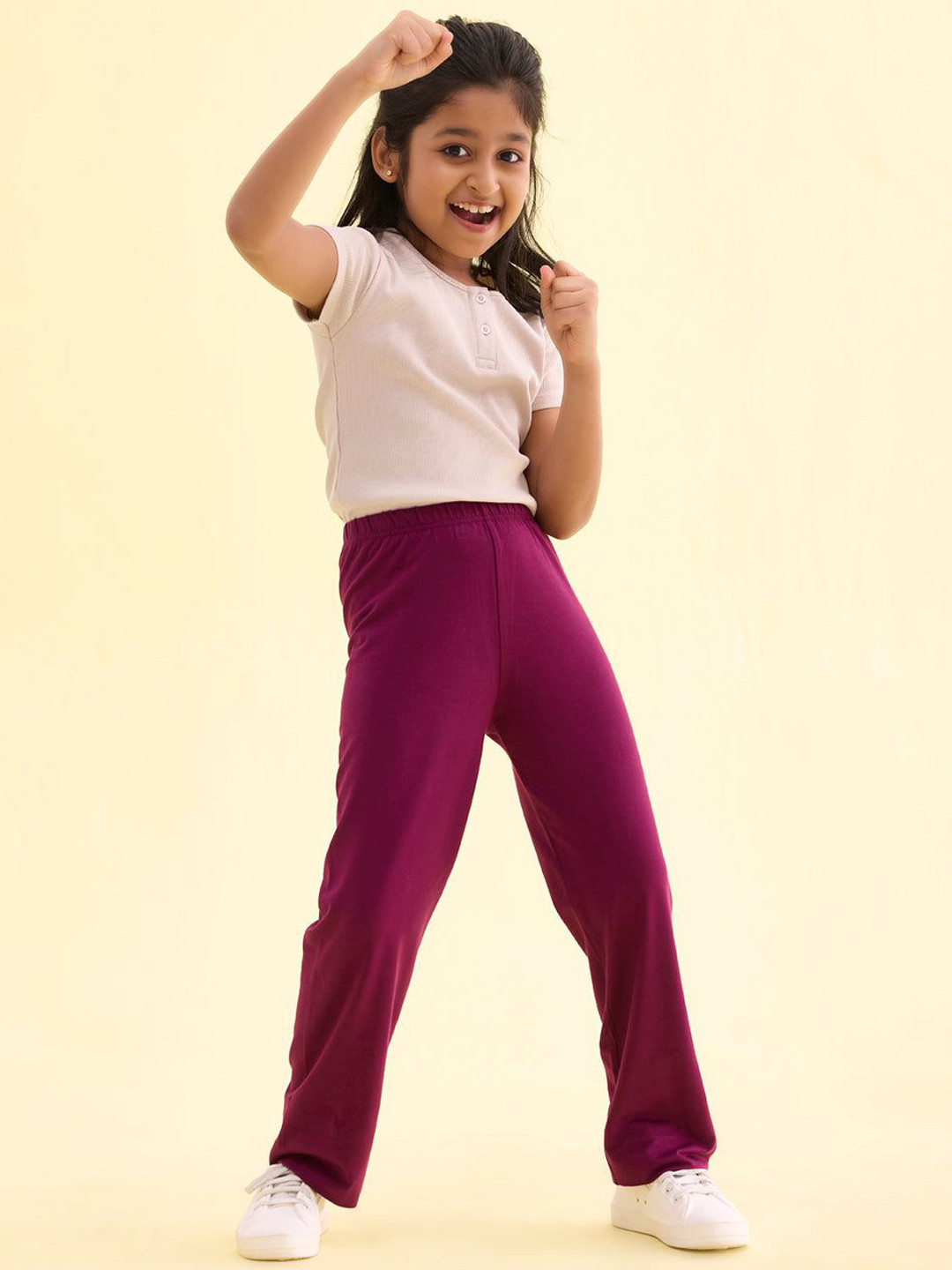 Buy Go Colors Girls Regular Fit Mid Rise Track Pants - Track Pants for ...