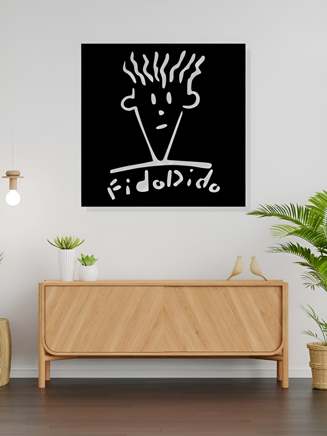 Buy ARTROOMS Black Fido Dido Printed Metal Wall Decor - Wall Decor for ...