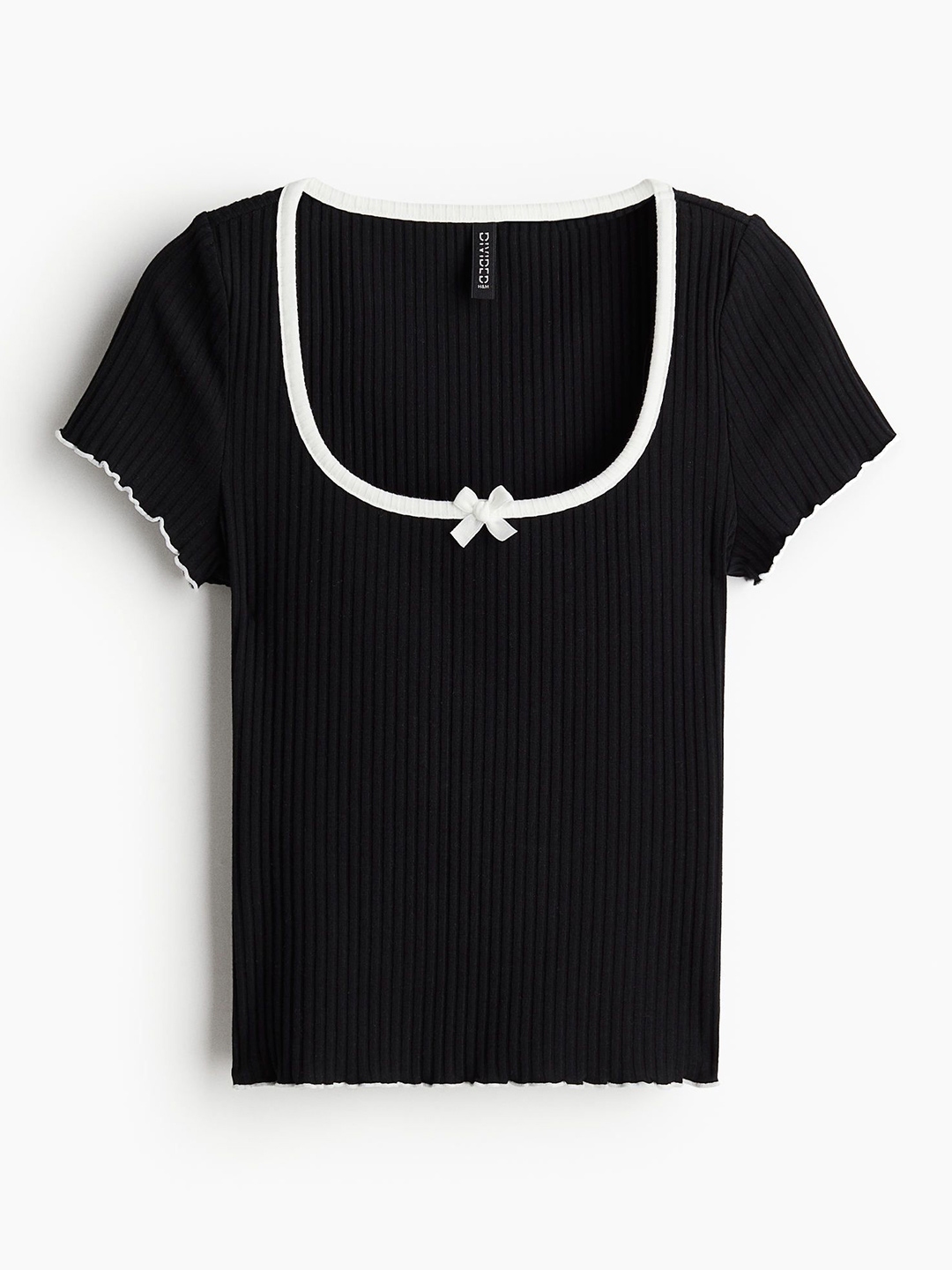 Buy H&M Women Cotton Overlock Detail Ribbed Casual Top - Tops for Women ... Buy H&M Women Cotton Overlock Detail Ribbed Casual Top - Tops for Women ...