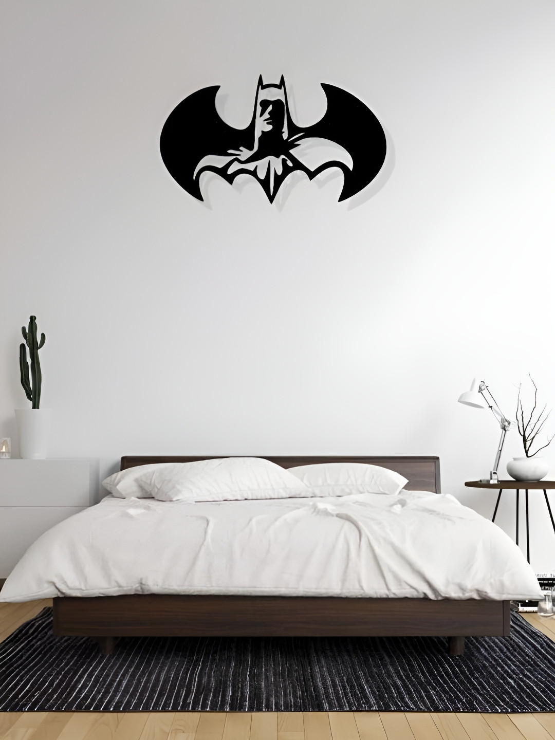 Buy ARTROOMS Black Metal Batman Wall Decor - Wall Decor for Unisex ...