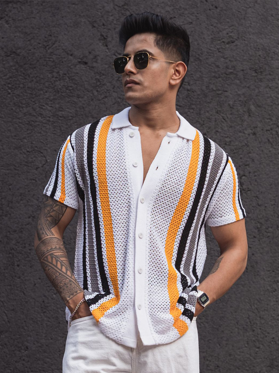 Buy Powerlook Men Semi Sheer Printed Casual Shirt - Shirts for Men ...