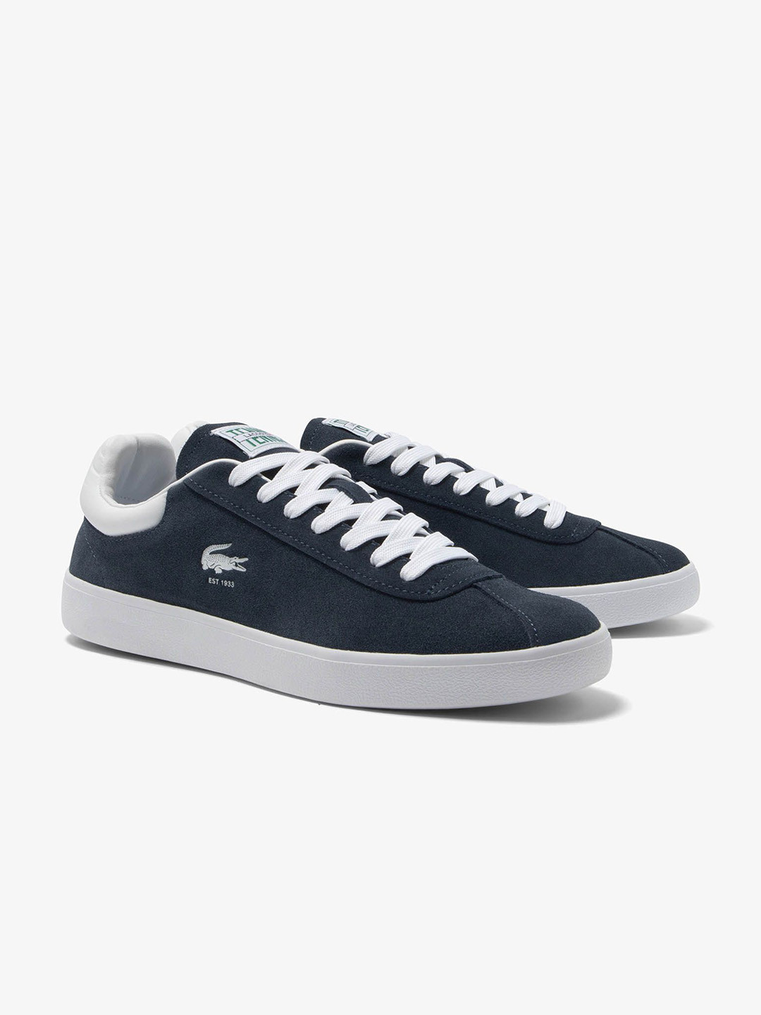 Buy Lacoste Men Baseshot Suede Trainers Lace Ups Sneakers - Casual ...