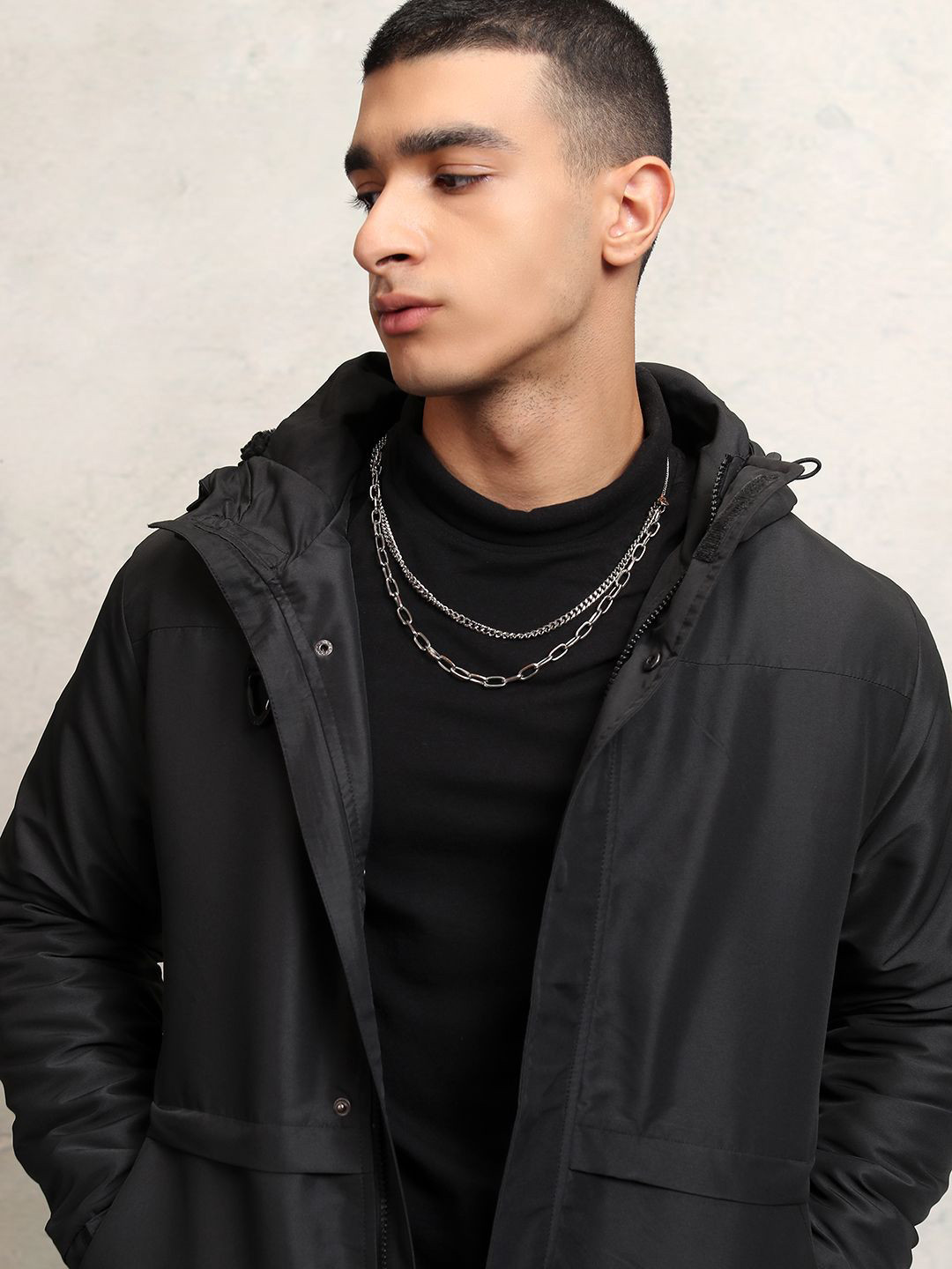 Buy HIGHLANDER Men Black Hooded Wind Cheater Jacket - Jackets for Men ...