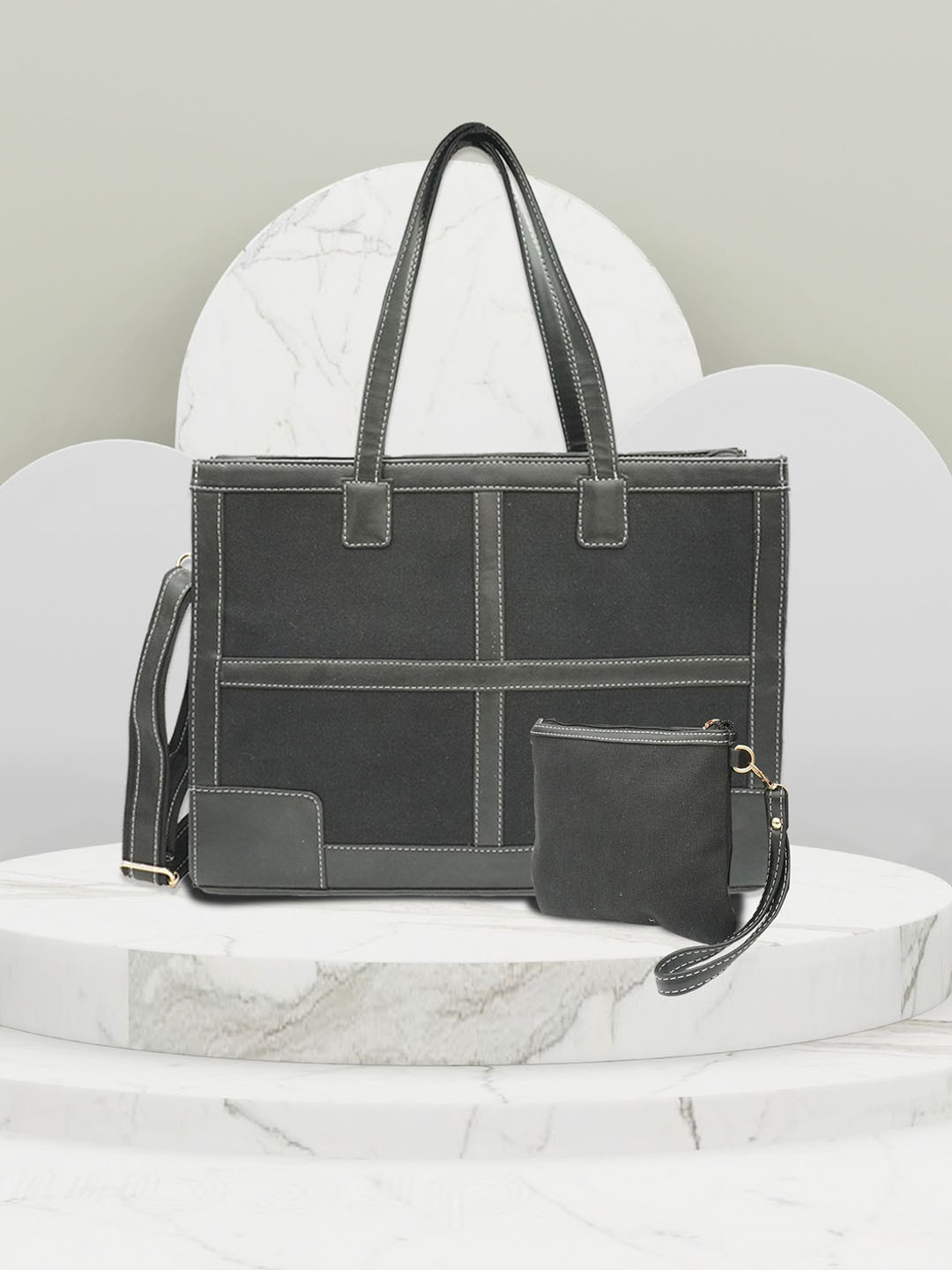 Buy Womanix Oversized Self Design Swagger Tote Bag With Applique ...