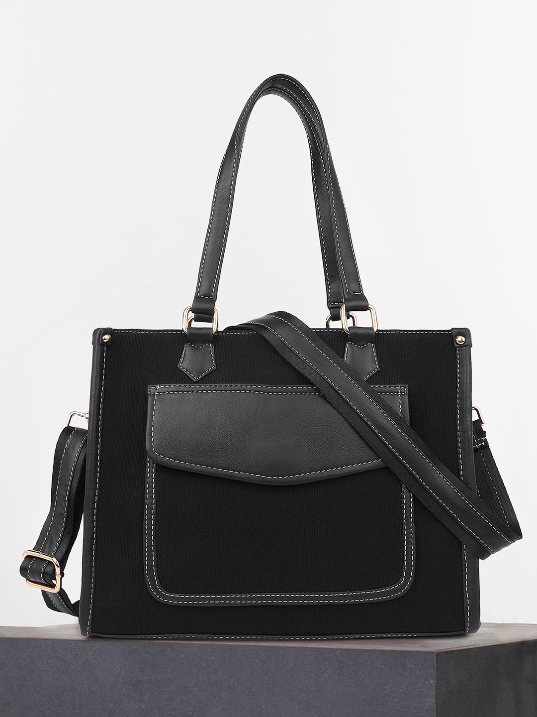 Buy Womanix Colourblocked Structured Handheld Bag - Handbags for Women ...