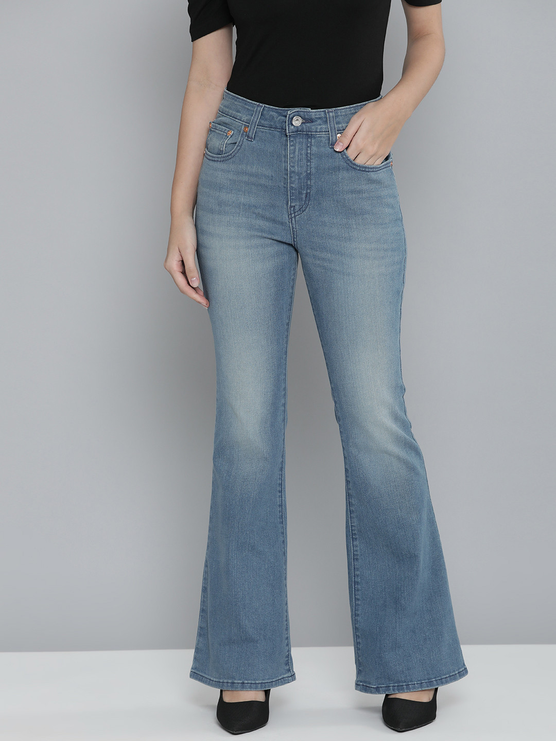 Buy Levis Women 726 Flared Light Fade Stretchable Jeans - Jeans for ...